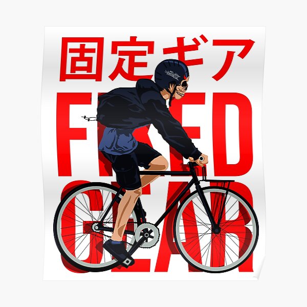 "fixed gear skull mask rider fixie" Poster for Sale by vdeos19 | Redbubble