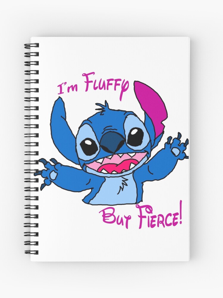 "Stitch - Fluffy but fierce" Spiral Notebook for Sale by Rebecca ...