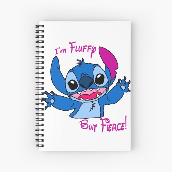 "Stitch - Fluffy but fierce" Spiral Notebook for Sale by RoussieTheFox ...