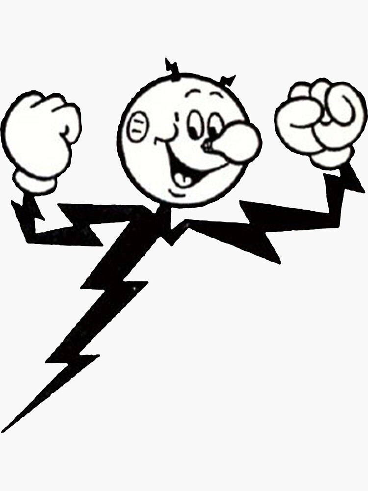 "Reddy Kilowatt, your electrical servant" Sticker for Sale by nostalgic ...