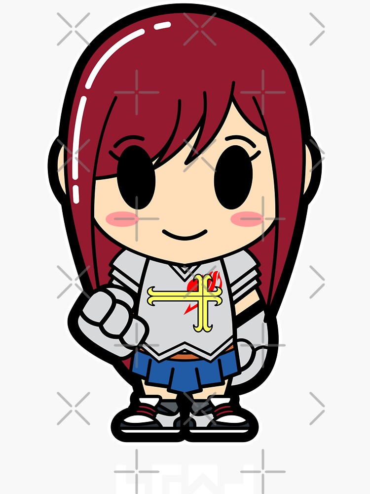 "CHIBI ERZA" Sticker for Sale by virgiaone | Redbubble