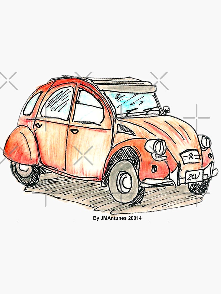 "2CV" Sticker for Sale by JMArtsDesign by Jorge Antunes | Redbubble