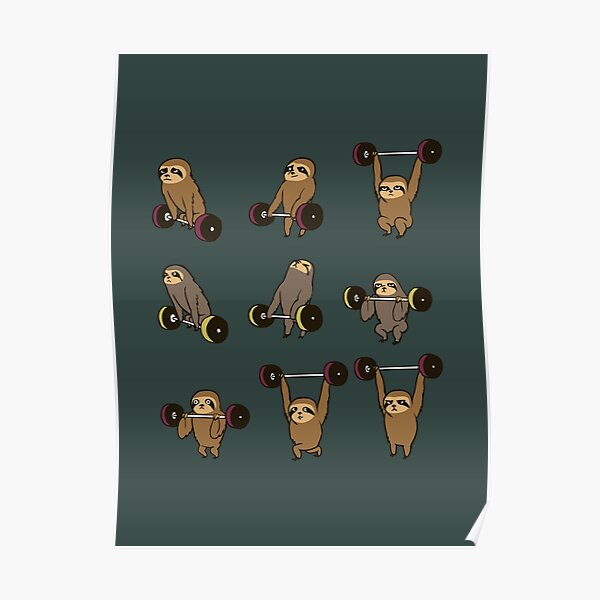 "OLYMPIC LIFTING SLOTHS" Poster for Sale by Huebucket | Redbubble