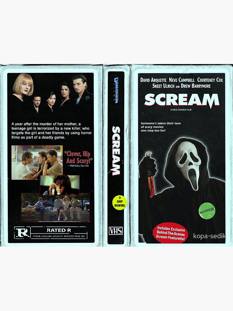 "scream vhs cover" Sticker for Sale by kopa-sedik | Redbubble
