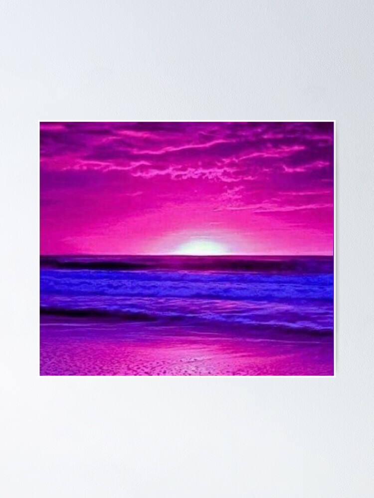 "Pink And Purple Beach Sunset" Poster by UniqueArt4u | Redbubble