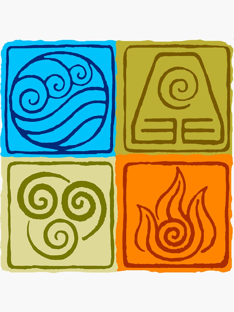 "The Four Elements - Avatar: The Last Airbender" Sticker for Sale by ...