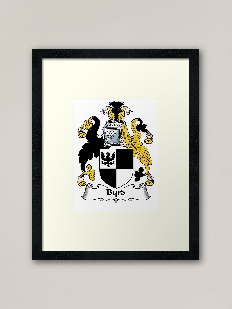 "Byrd Coat of Arms / Byrd Family Crest" Framed Art Print for Sale by ...