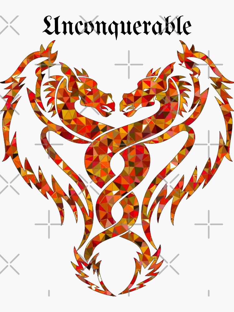 "Unconquerable Dragon on Fire" Sticker by SiaAndAlexia | Redbubble