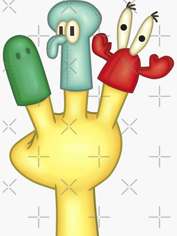"Finger puppets cartoon" Sticker for Sale by iTrending | Redbubble
