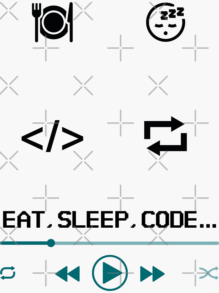 "Eat Sleep Code Repeat" Sticker for Sale by Bratak | Redbubble