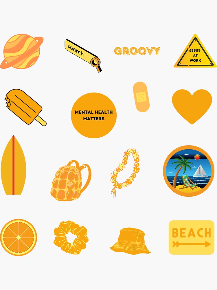 "Orange aesthetic" Sticker by Hoetoons | Redbubble