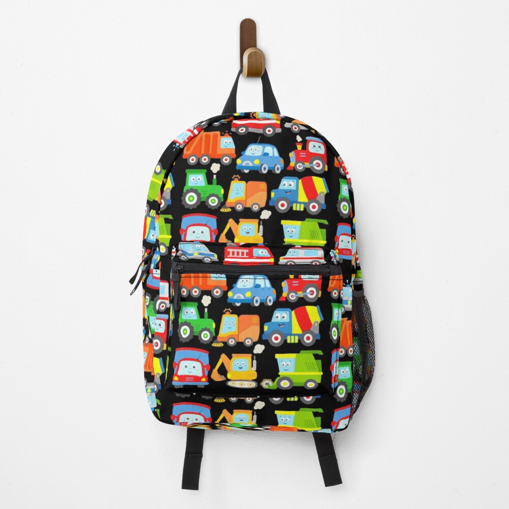 "Vehicles Cars Trucks Kids Toddlers Boys Girls" Backpack for Sale by ...