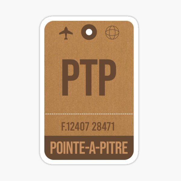 "PTP - Pointe-A-Pitre, Grande-Terre,Guadeloupe-Vintage Airport Luggage ...