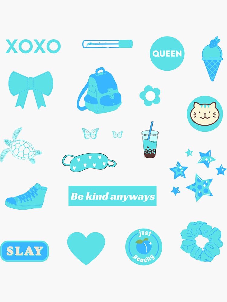 "Blue aesthetic" Sticker for Sale by Hoetoons | Redbubble