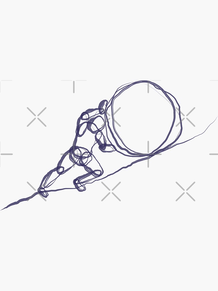 "Sisyphus ink line art" Sticker for Sale by teaminart | Redbubble