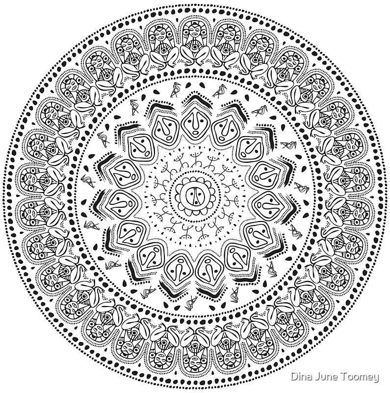 "Taíno Mandala in Black" by Dina June Toomey | Redbubble