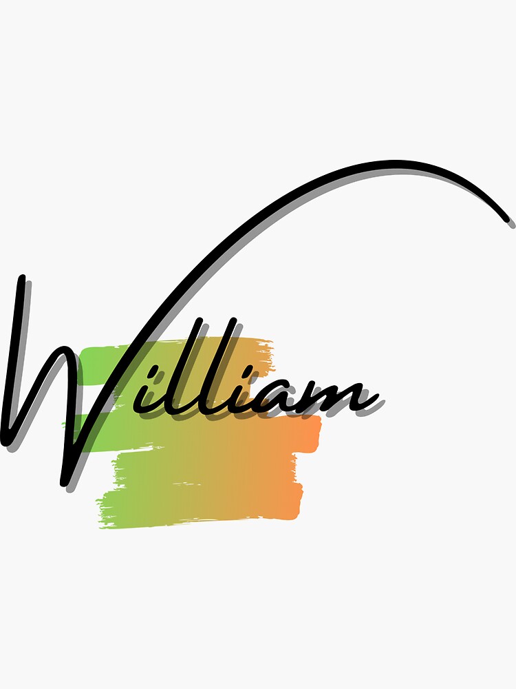 "William" Sticker for Sale by MarcusLawrence5 | Redbubble