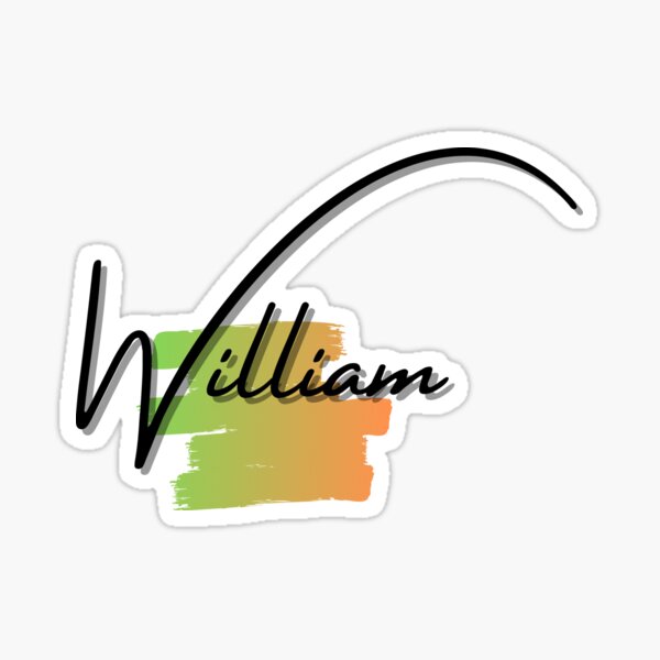 "William" Sticker for Sale by MarcusLawrence5 | Redbubble