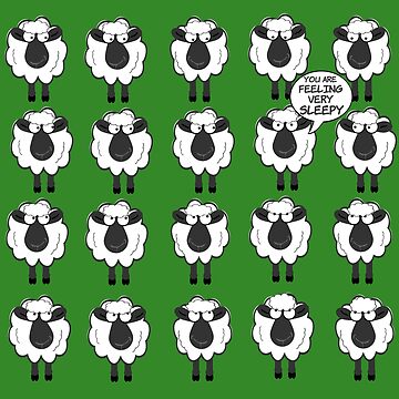 "You Are Feeling Very Sleepy Hypnotize Counting Sheep" Sticker for Sale ...
