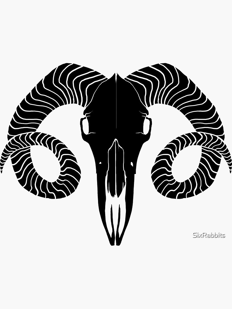 "Ram skull" Sticker by SixRabbits | Redbubble