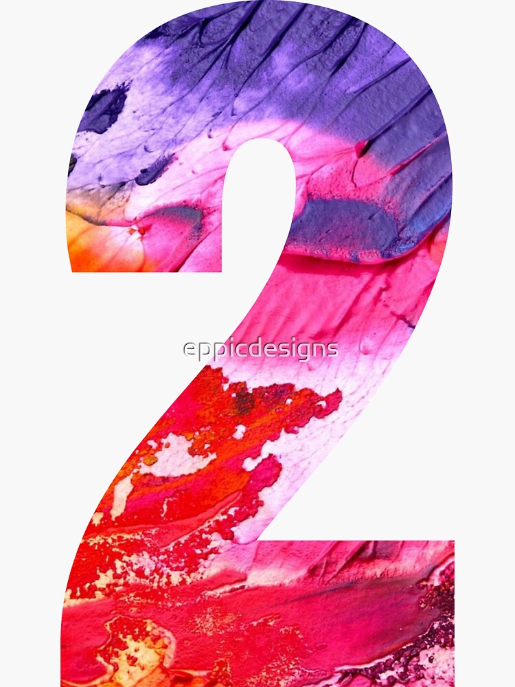 "Colorful Number 2" Sticker by eppicdesigns | Redbubble