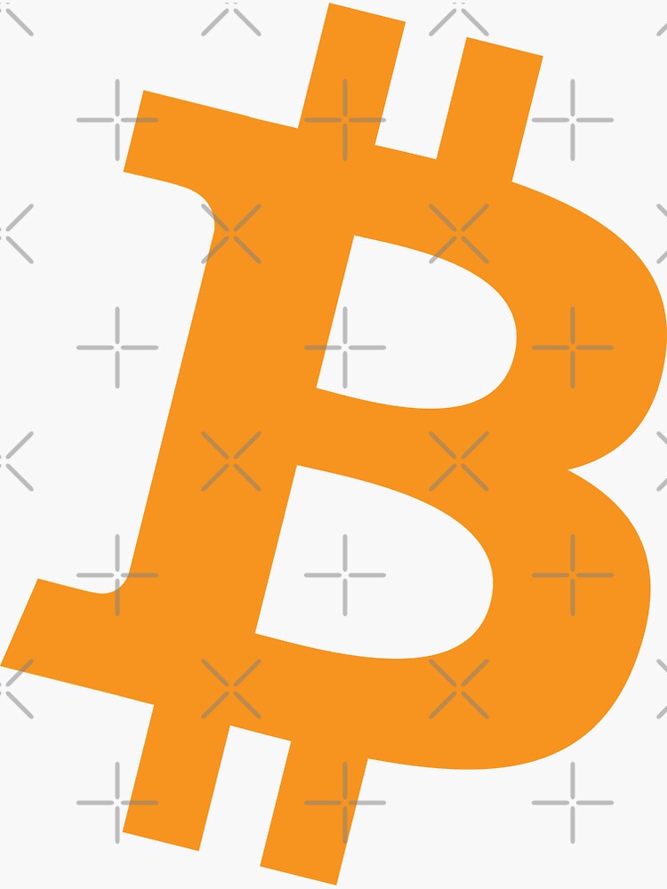 "Bitcoin orange logo in black background the digital gold" Sticker for ...