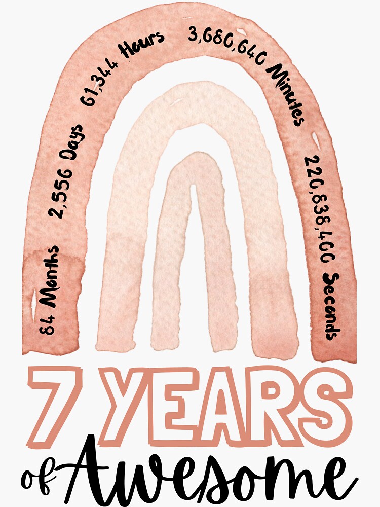 "7th Birthday, 7 year old birthday girl" Sticker for Sale by ...