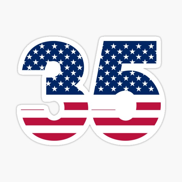 "United States lucky Number thirty-five three-five best 35" Sticker by ...