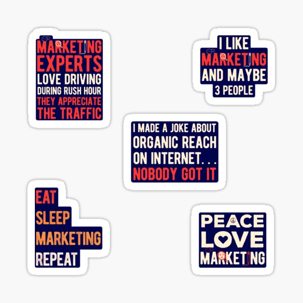 "Pack Funny Marketing" Sticker for Sale by artworkbyrihen | Redbubble