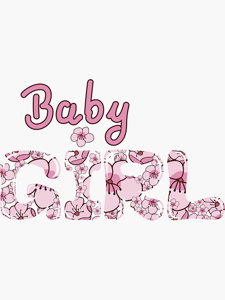 "Pink baby girl" Sticker for Sale by Samsi06 | Redbubble