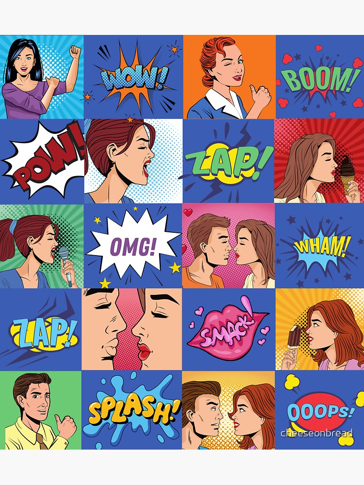 "Retro Comic Strip Style" Sticker for Sale by cheeseonbread | Redbubble