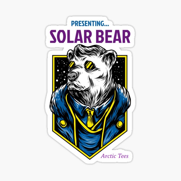 "Presenting... Solar Bear" Sticker for Sale by Arctic-Teeshop | Redbubble
