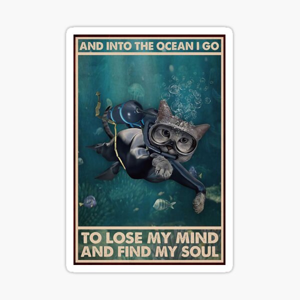 "Scuba diving cat And into In Sea" Sticker for Sale by hanlagalax ...