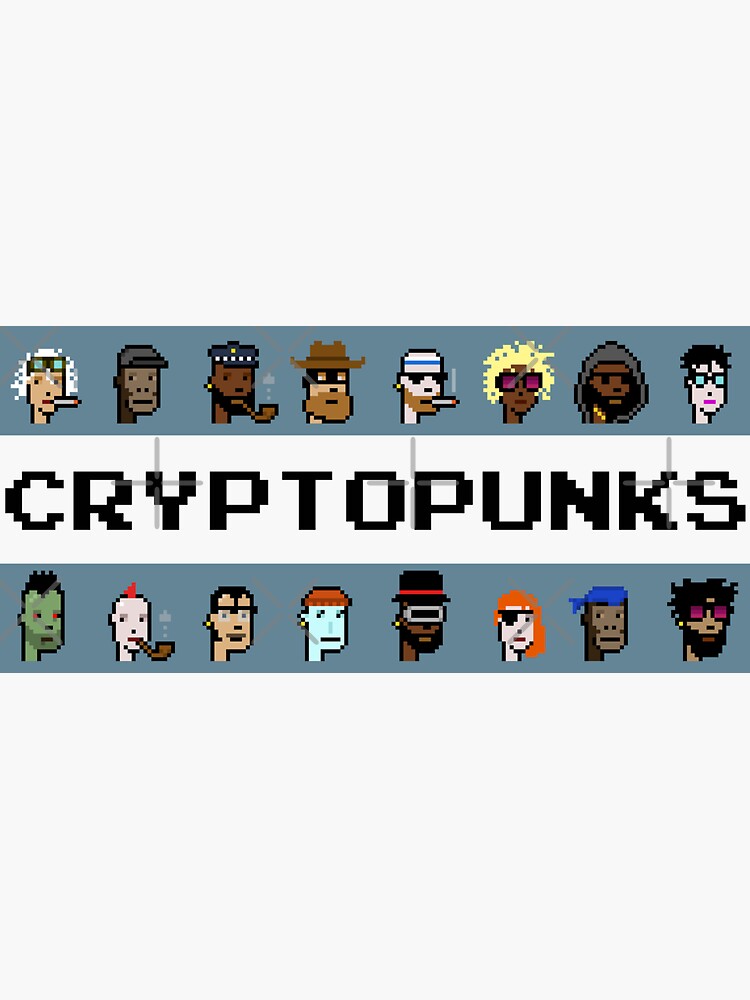 "Cryptopunk (black)" Sticker for Sale by Infdesigner | Redbubble