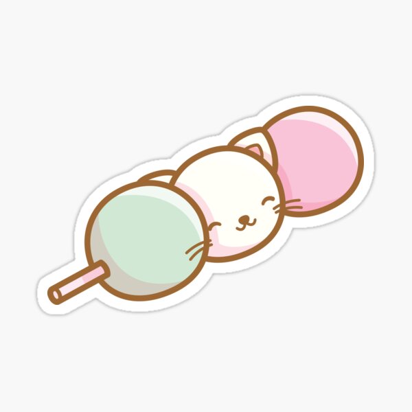 "Dango Cat Sticker" Sticker for Sale by LuYukari | Redbubble