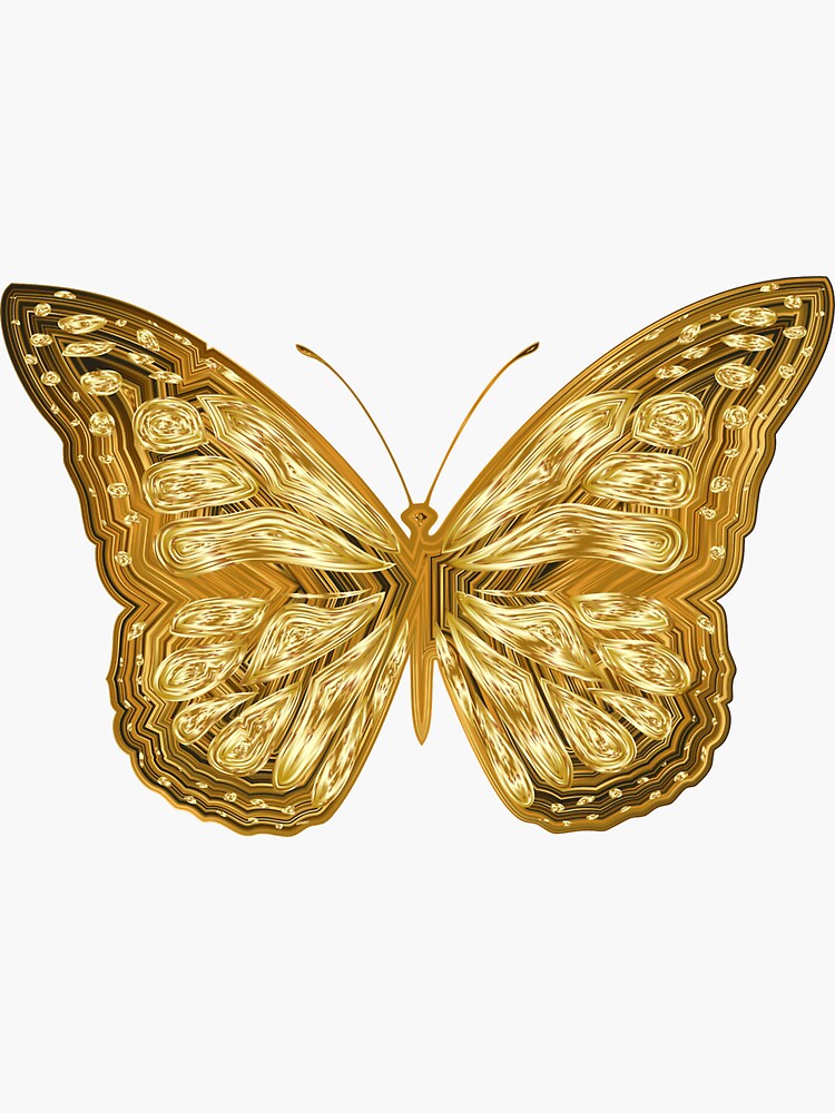 "Gold Butterfly " Sticker for Sale by butterflyzz | Redbubble