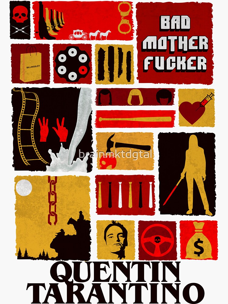 Pegatina «Universo Quentin Tarantino» de brainmktdgtal | Redbubble