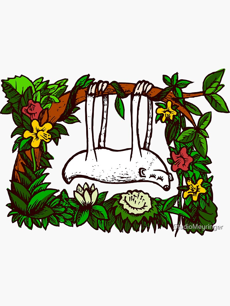 "Sleepy Sloth" Sticker for Sale by StudioMeyringer | Redbubble