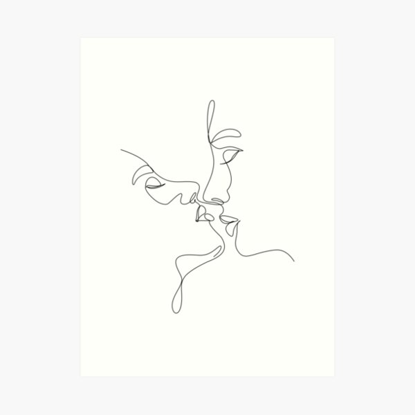 "Lgbt Couple One Line Art" Art Print for Sale by Tinteria | Redbubble