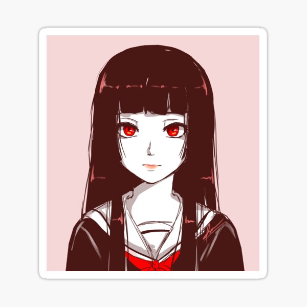 "Drawing of Enma Ai" Sticker for Sale by reese-yamawe | Redbubble