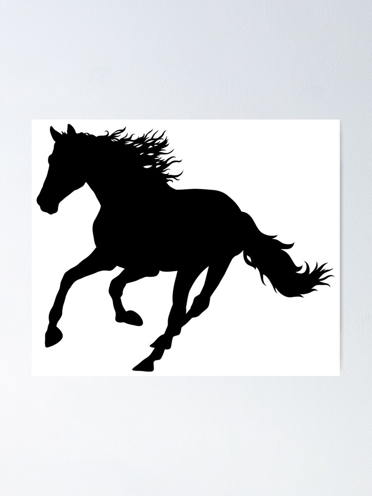 "Wild horse silhouette" Poster by Stratoguayota | Redbubble