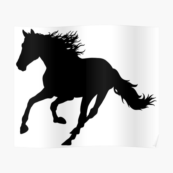 "Wild horse silhouette" Poster for Sale by Stratoguayota | Redbubble