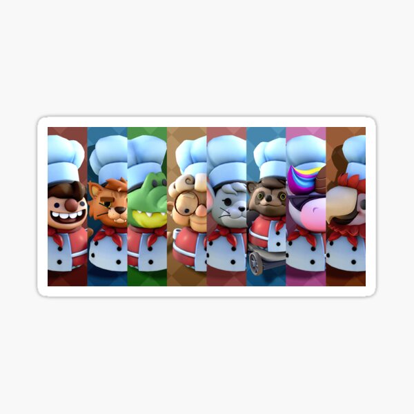 "Overcooked Cooking Video Game" Sticker for Sale by Fibanacci | Redbubble