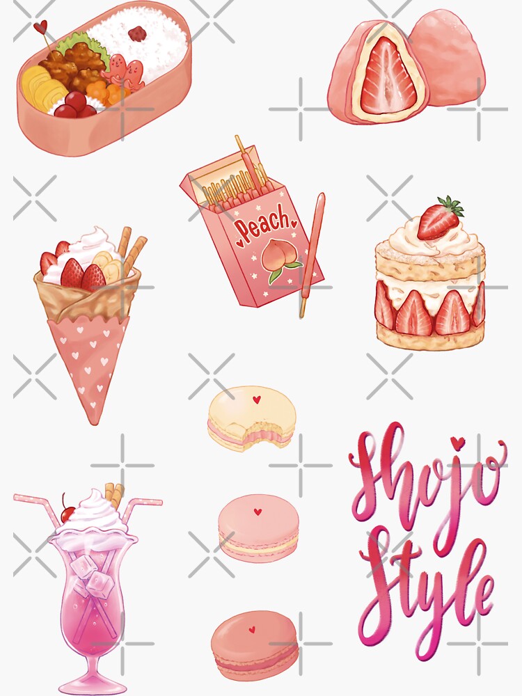"Shojo Style sticker sheet" Sticker for Sale by marinazapfan | Redbubble