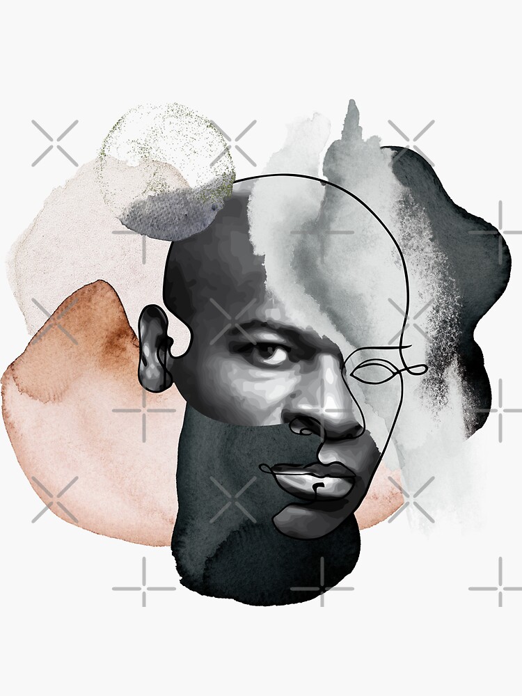"Dembe Zuma series portrait Hisham Tawfiq" Sticker by TrueType | Redbubble