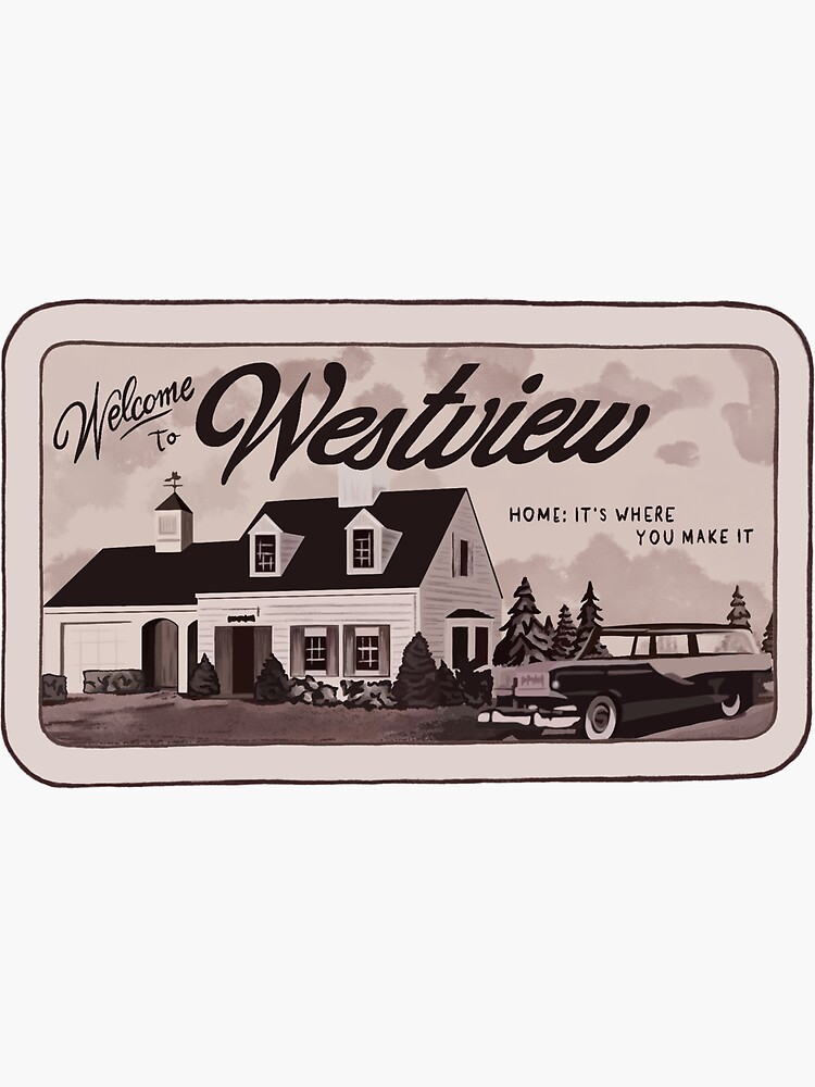 "Westview Vintage Sign" Sticker for Sale by Nurhanmarie | Redbubble