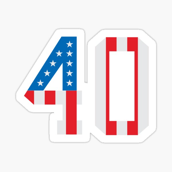 "40 American Classy Numbers forty United States Flag" Sticker for Sale ...
