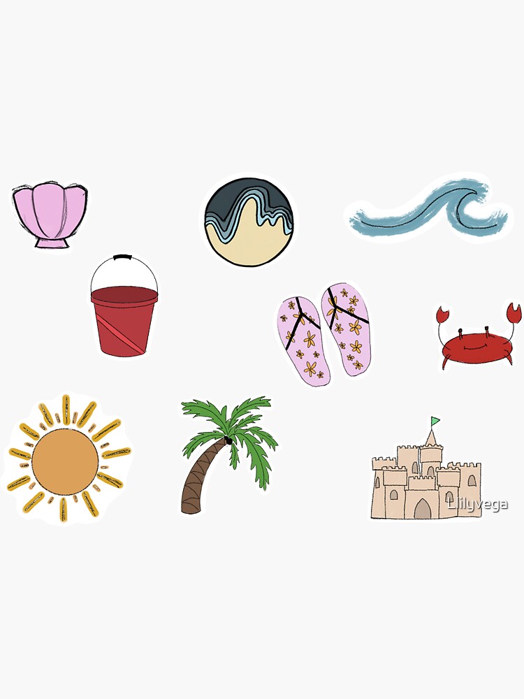 "Beach Sticker pack " Sticker by Llilyvega | Redbubble