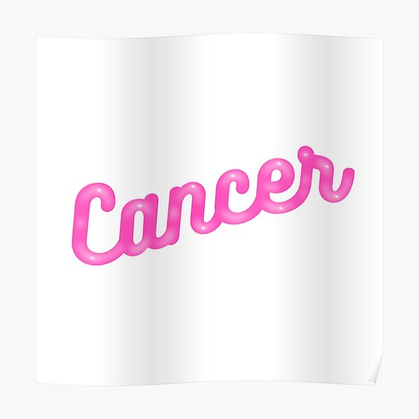 Póster «Signo Astrológico de cáncer - Letras de color rosa brillante ...
