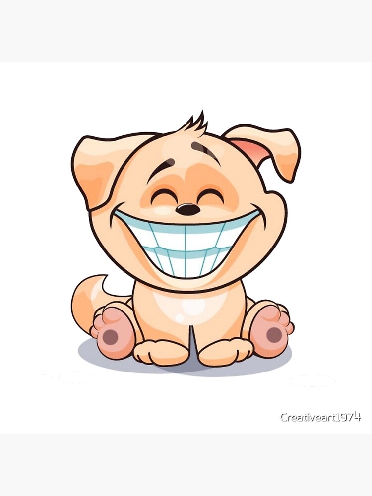 Póster «Cute dibujos animados de perro sonriente» de Creativeart1974 ...